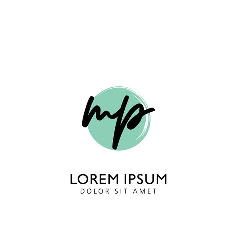 Mp Initial Handwriting Circle Brush Template Design 29107868 Vector Art At Vecteezy