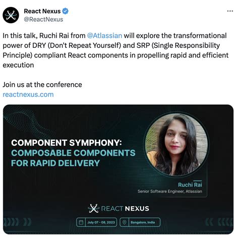 Ruchi Rai On Linkedin Join Us On React Nexus Event