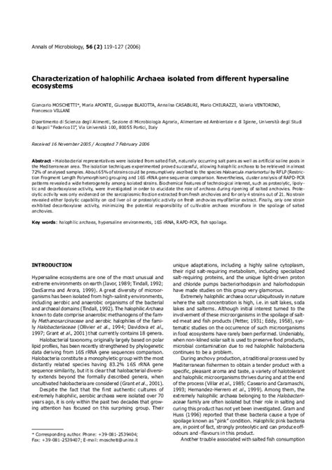 Pdf Characterization Of Halophilic Archaea Isolated From Different Hypersaline Ecosystems