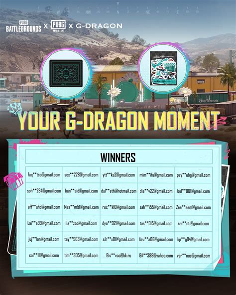 Pubg 🥳 Pubg Mobile × G Dragon ইভেন্টের বিজয়ীদের অভিনন্দন আপনাদের