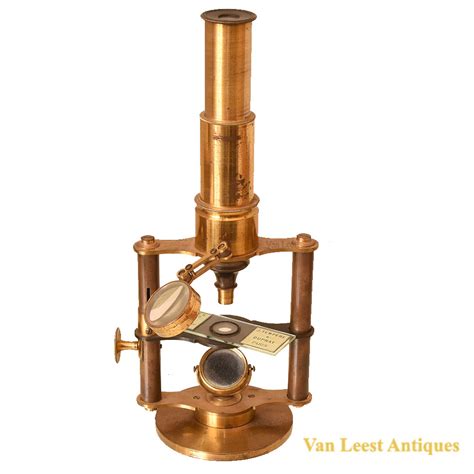 French Double Pillar Compound Microscope Fleaglass