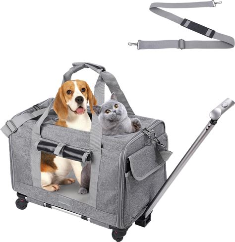 Teqhome Transportador Para Mascotas Con Ruedas Aprobado Por