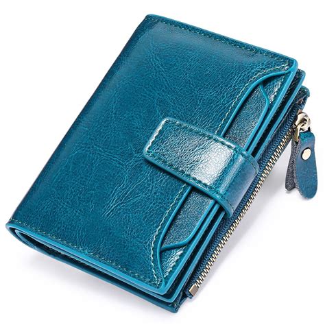 Vintage Waxed Leather Womens Wallet For Women Blue Shop Today Get