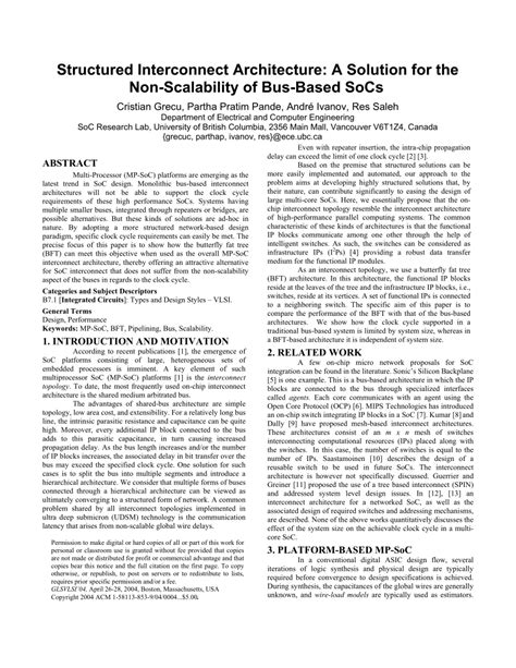 Pdf Structured Interconnect Architecture A Solution For The Non