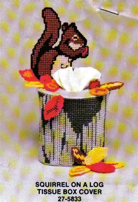 Squirrel On A Log 1 4 Plastic Canvas Tissue Boxes Plastic Canvas Crafts Plastic Canvas Patterns