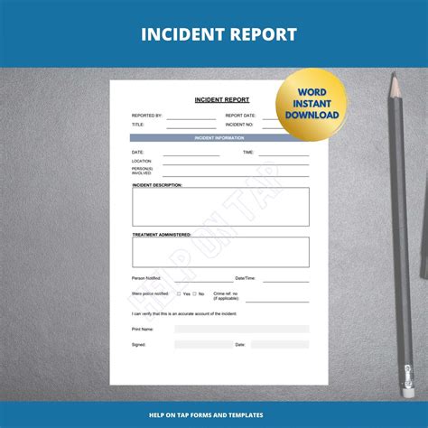 Incident Report Form Template Word