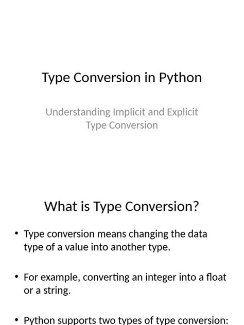 Python Type Conversion Explained Pdf