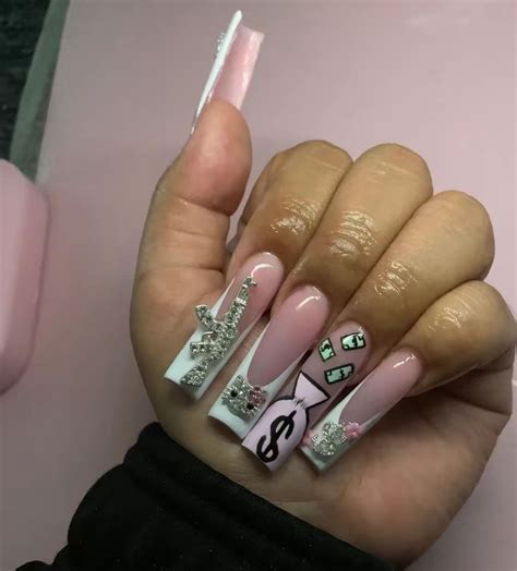 Pin By Bella💕 On Acrylics In 2025 Pink Acrylic Nails Bling Acrylic