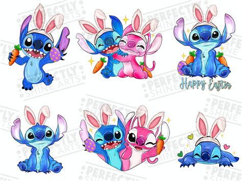 Stitch Easter Bundle Easter Cartoon Character Png Easter Bunny Png Easter Day Design Bunny