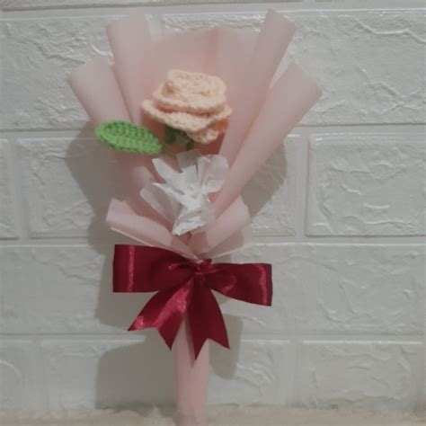 Jual Buket Bunga Mini Buket Bunga Rajut Crochet Flowers Handmade