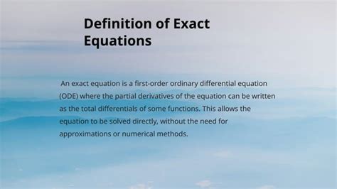 Introduction To Exact Equationspresentationpptx Physics Science