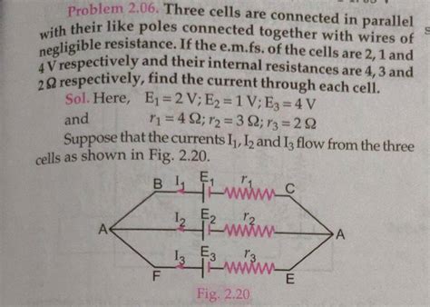 Problem 2 06 Three Cells Are Connected In Parallel With Their Like Poles
