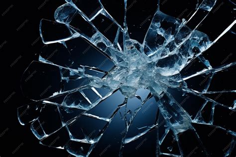 Premium Photo Cracked Glass Object On Black Background Shards Of Broken Glass On Black