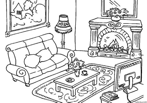 Living Room Coloring Pages
