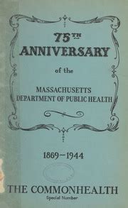 75th Anniversary Of The Massachusetts Department Of Public Health 1869
