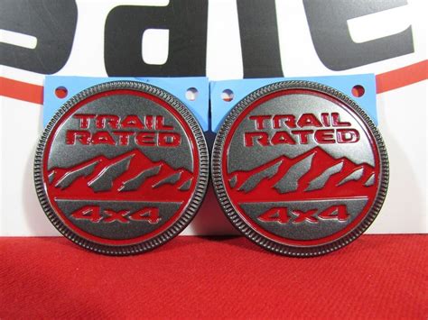 Jeep Wrangler Jl Rubicon Set Of 2 Red Trail Rated Fender Badges New Oem