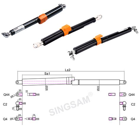 Buy Safety Locking Shroud Gas Strut With Protect Cover Safety Locking Shroud Gas Spring Strut