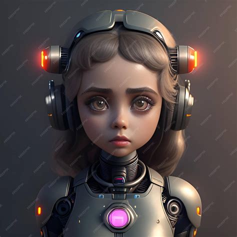 Premium Ai Image Beautiful Girl With Bionic Robot
