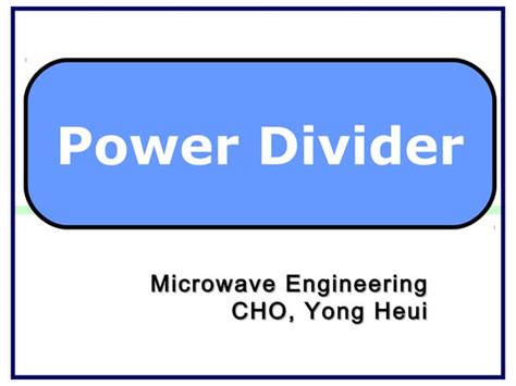 Coupler And Power Divider Design In Awr Pdf