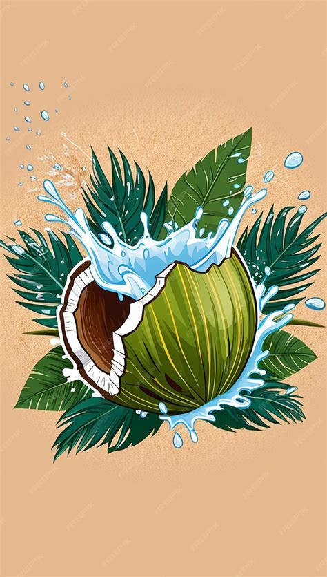 A Drawing Of A Coconut With The Word Coconut On It Premium Ai Generated Image