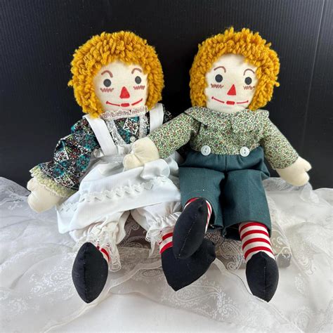 Vintage Raggedy Ann And Andy Dolls Vintage Handmade Rag Dolls 1970s