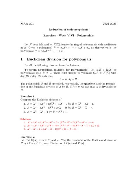 Sheet5 Solution Pdf Polynomial Factorization