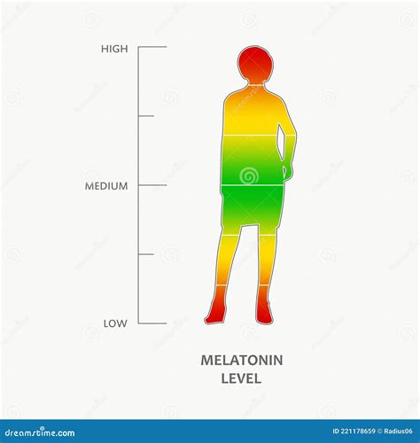 Melatonin Level Scale And Silhouette Of Woman Stock Vector