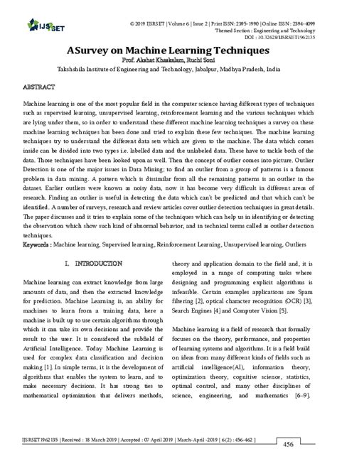 Pdf A Survey On Machine Learning Techniques