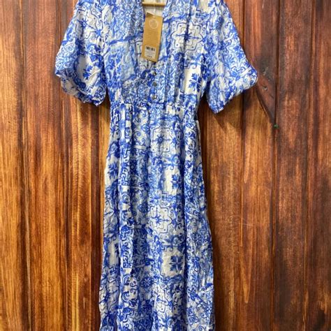 Liz Jordan Size 10 Blue White Dress New S New With Tags Salvos