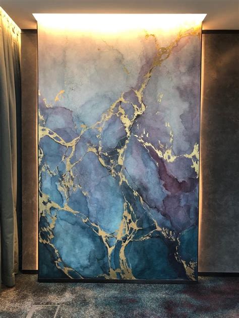 Wall Treatments Blue And Purple Watercolour Marble Effect Artofit