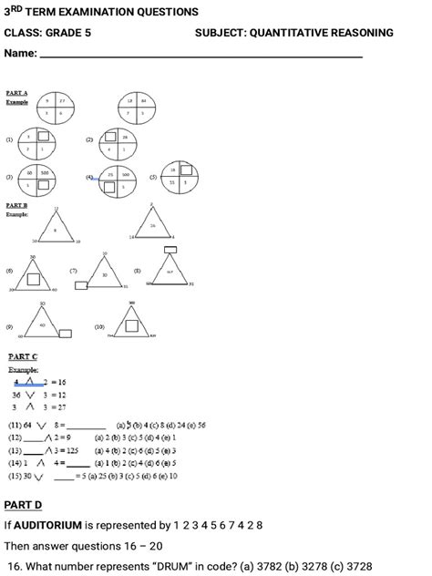 Exam For Quantitative Reasoning Primary 5 3rd Term Pdf