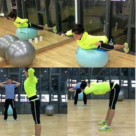 강예진 짐 볼 위에서 탄력몸매 자랑 섹시