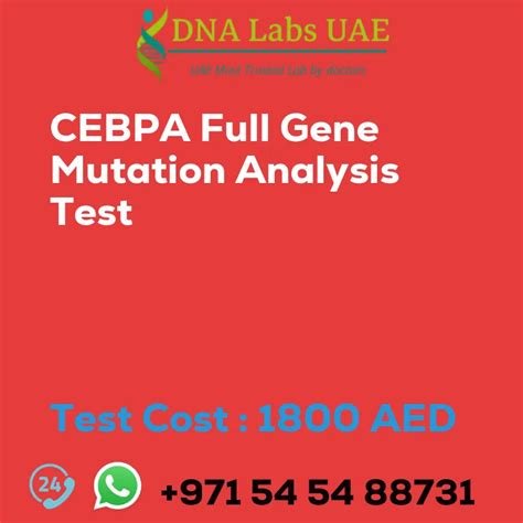 Cebpa Full Gene Mutation Analysis Test Cost Dna Labs Uae