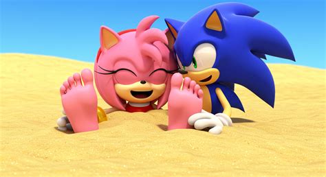 Sonic And Amys Beachy Tickle By Legomaniac41 On Deviantart