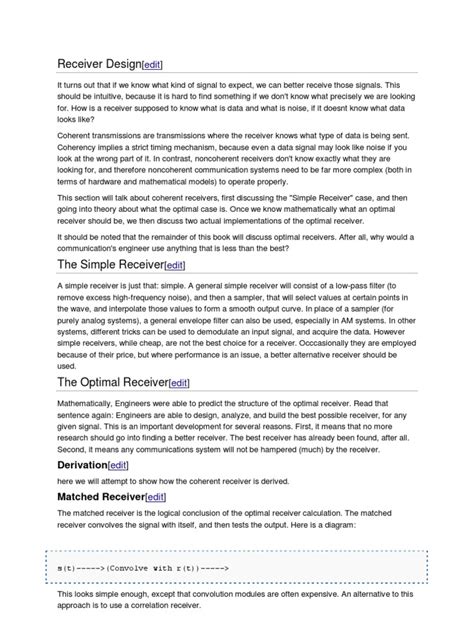 Diff Between Correlation And Matched Receiver Pdf Filter Signal Processing Convolution