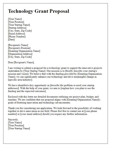 Letter Template For Technology Grant Proposal Free Samples In Pdf