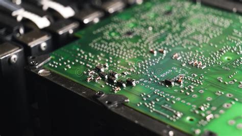 Close Up Shot Of Pcb Printed Circuit Board In The Process Of Surface