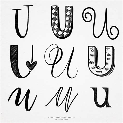 Hand Lettering U 9 Ways To Draw An U