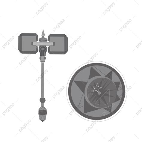 Weapon Shield Vector Png Images Weapon Design Holy Shield And Hammer