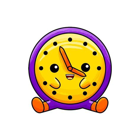 Wall Clock Kawaii Character Illustration 26617534 Vector Art At Vecteezy