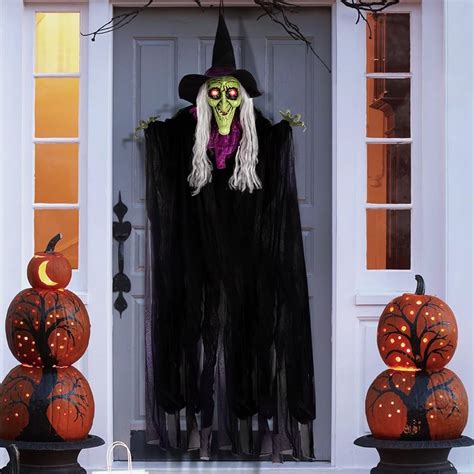 Spooky Halloween Witches Outsunny Halloween Animated Witch With Skull