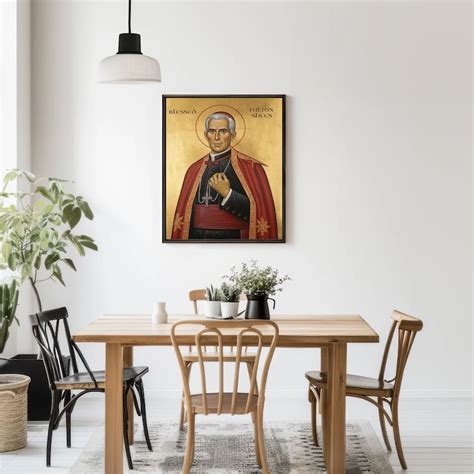 Blessed Fulton Sheen Icon Catholic Canvas Print Prayer Room Decor Etsy