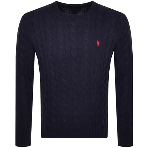 Ralph Lauren Cable Knit Jumper Navy Mainline Menswear