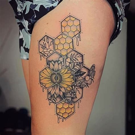 Pin By Kelli Davis On Tattoos Honeycomb Tattoo Tattoos Sleeve Tattoos For Women