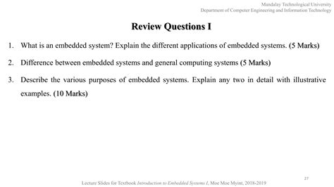 Ch 1 Introduction To Embedded Systems Ay2018 2019 First Semester Pptx Technology
