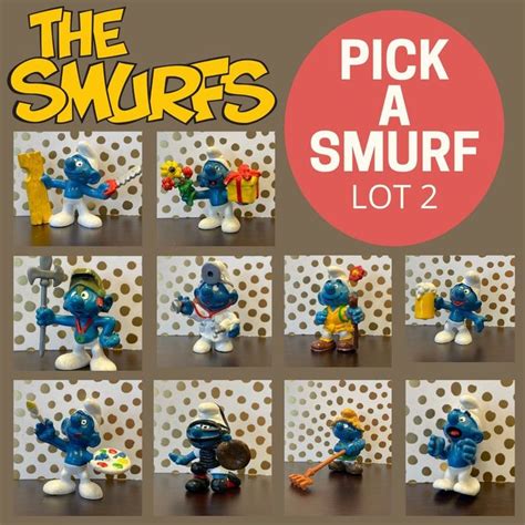 Choose Your Own Smurf Figure Pvc Figurines 1980s Schleich Peyo Etsy