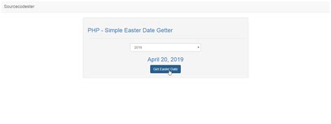 Php Simple Easter Date Getter Sourcecodester