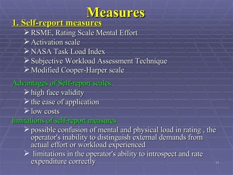 Measurement Of Mental Workload Ppt