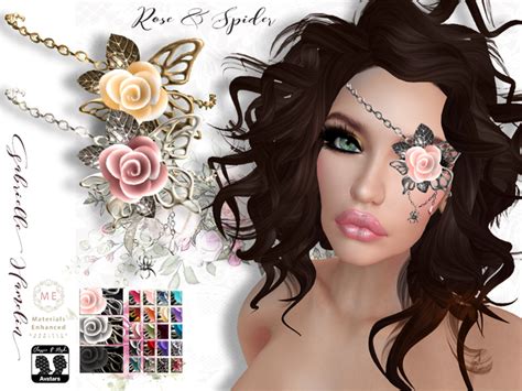 Second Life Marketplace {gh} Halloween Rose And Spider Eye Patch Glamour