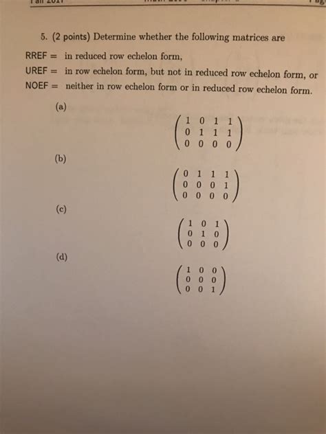 Solved 5. (2 points) Determine whether the following | Chegg.com
